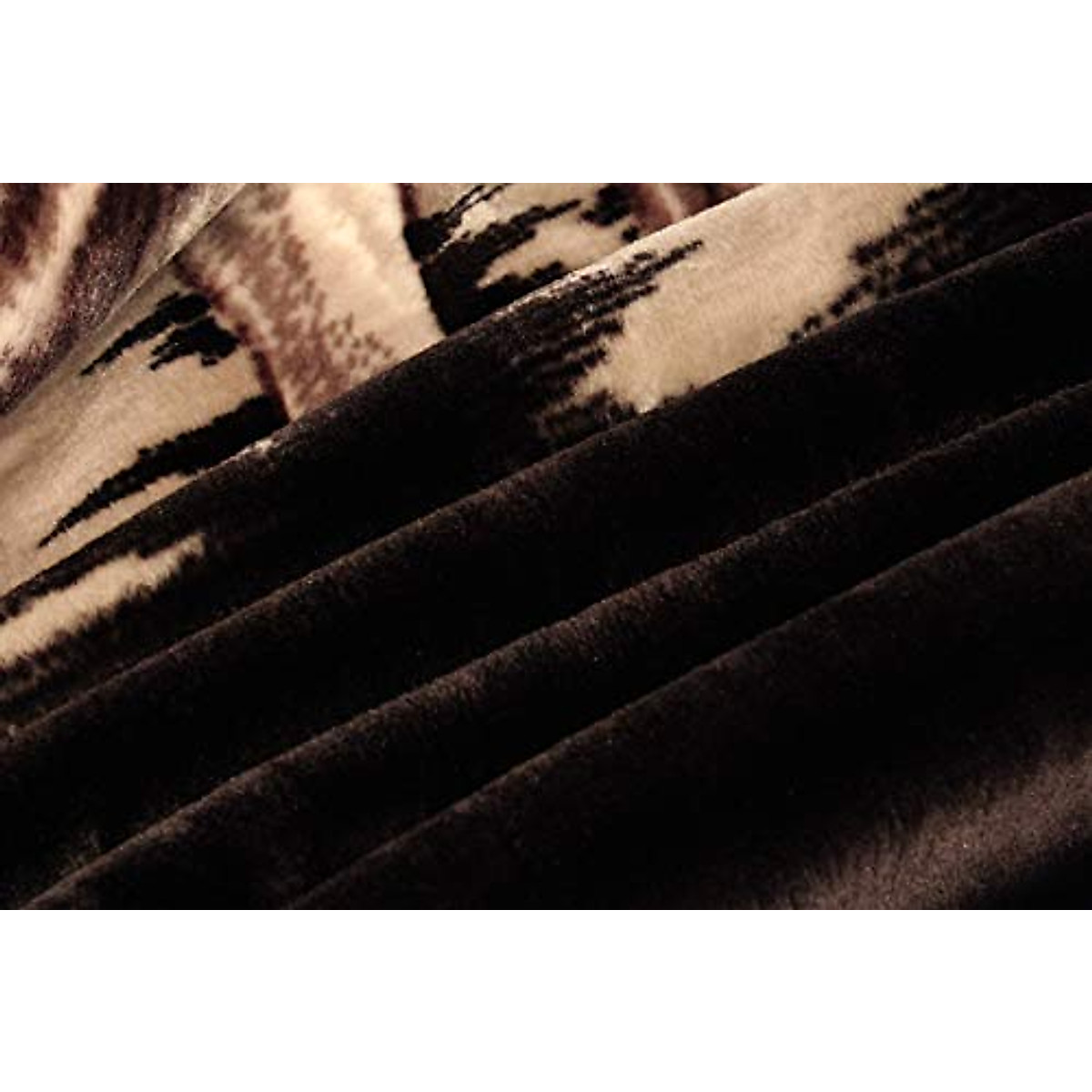 SOLARON Korean Super Thick Heavy Weight Ultra Silky Soft Mink Heavy Duty Reversible Blanket Bed comforters bedspreads Bedding Comforter King or Queen (Queen, 119 Wolf Black)