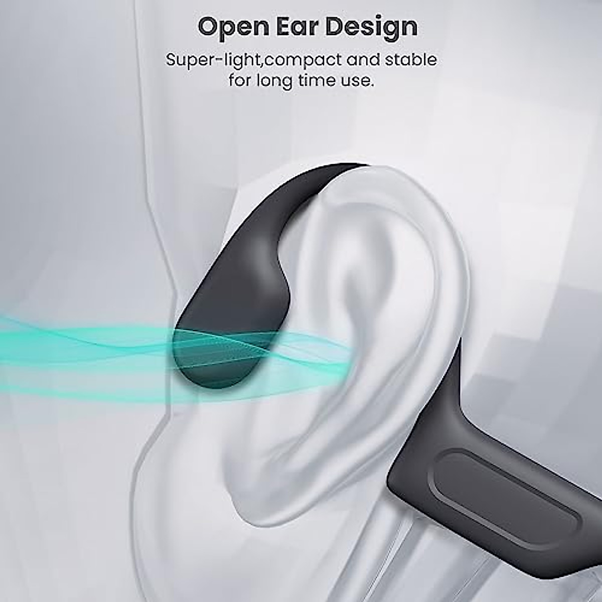 GUTEVOZ Bone Conduction Headphones,Open Ear Headphones Bluetooth 5.3 Wireless Sports Headset with Microphones & 8H Playtime, IPX6 Waterproof Light-weight Wireless headphones for Running, Cycling & Gym