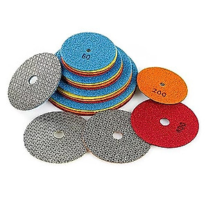 Polishing Pad 6 Inch 150mm Electroplated Diamond Grinding Disc Marble Tile Rock Plate Glass Edge Stone Grinding Chamfer Abrasive Polishing Pad Polish Pad Kit (Color : 100, Size : 6 inch 150mm)