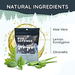 Venture Wipes Natural Mosquito Repellent Wipes - DEET-Free Bug Repellant - Long Lasting Insect Repellent Wipes - Travel Friendly - Citronella, Peppermint, and Rosemary Infused - 15 Count Bag