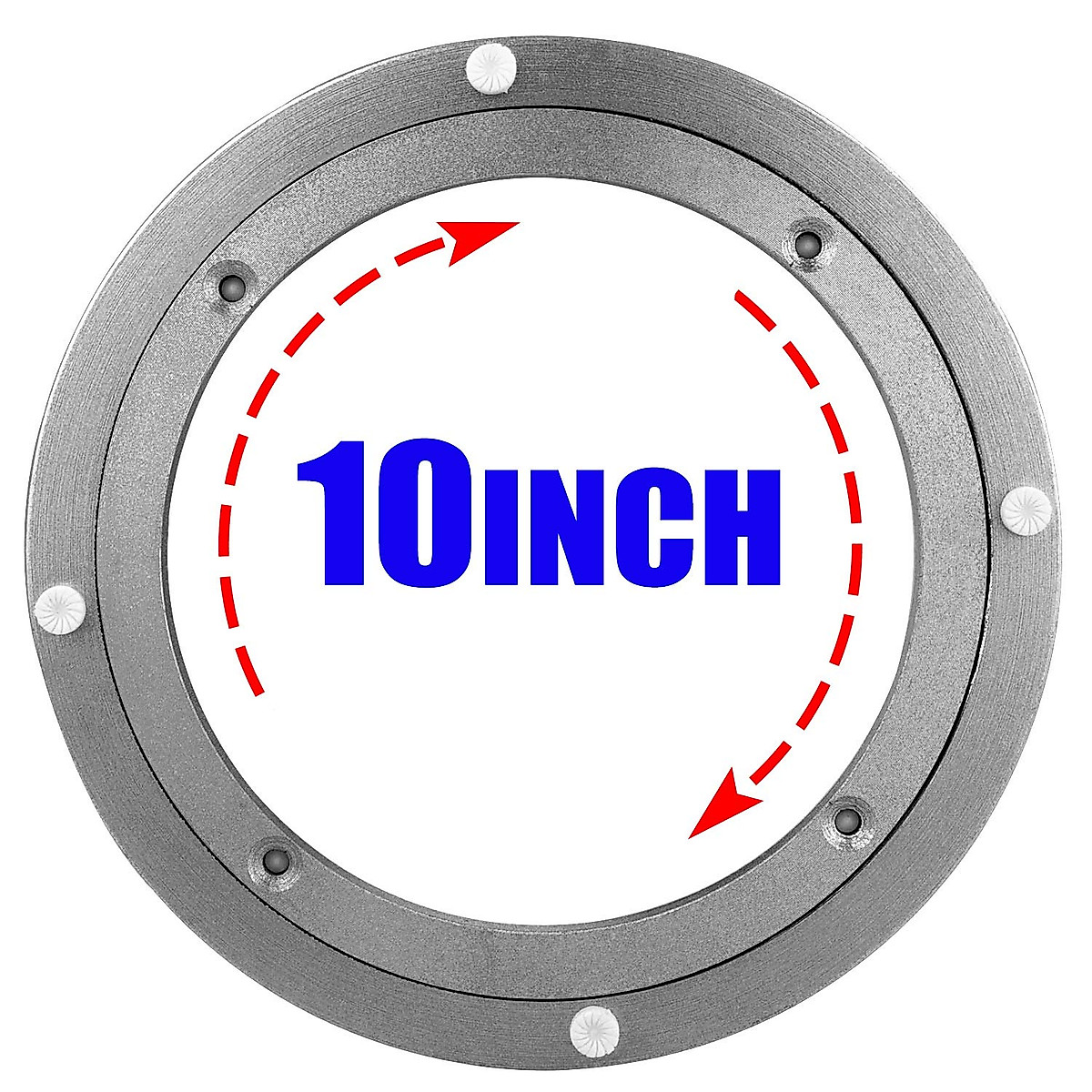 10 Inch Lazy Susan Turntable, A+Selected Heavy Duty Aluminium Lazy Susan Hardware, Sliver Rotating Turntable Bearing Table Base, Round Swivel Plate for Glass, Granite or Wood Kitchen Ding Table