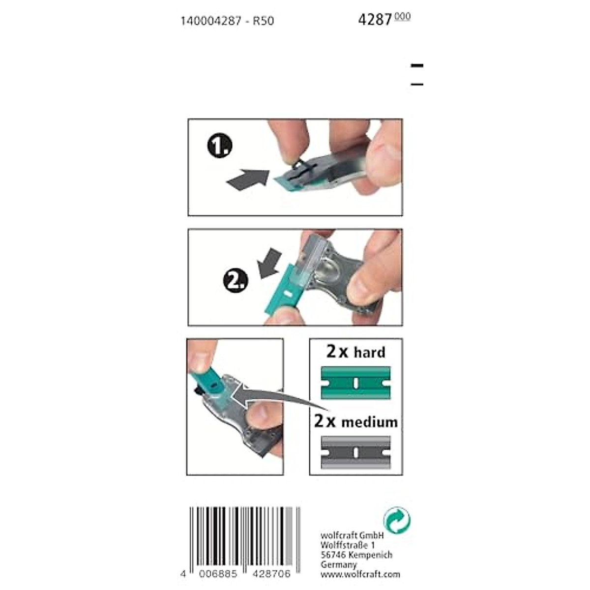 wolfcraft Scraper with Plastic Blades I 4287000 I For cleaning delicate surfaces, Black