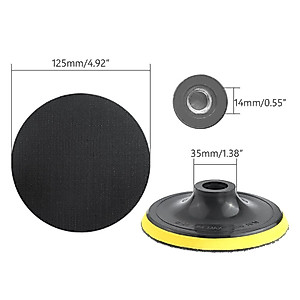 5 inch Sanding Discs Hook and Loop with 100PCS 5 inch Sanding Discs Sandpaper, Angle Grinder Attachments with [2PCS] 5/8-11 Threads 80 100 120 180 240 320 400 600 800 1000 Grits Sandpaper