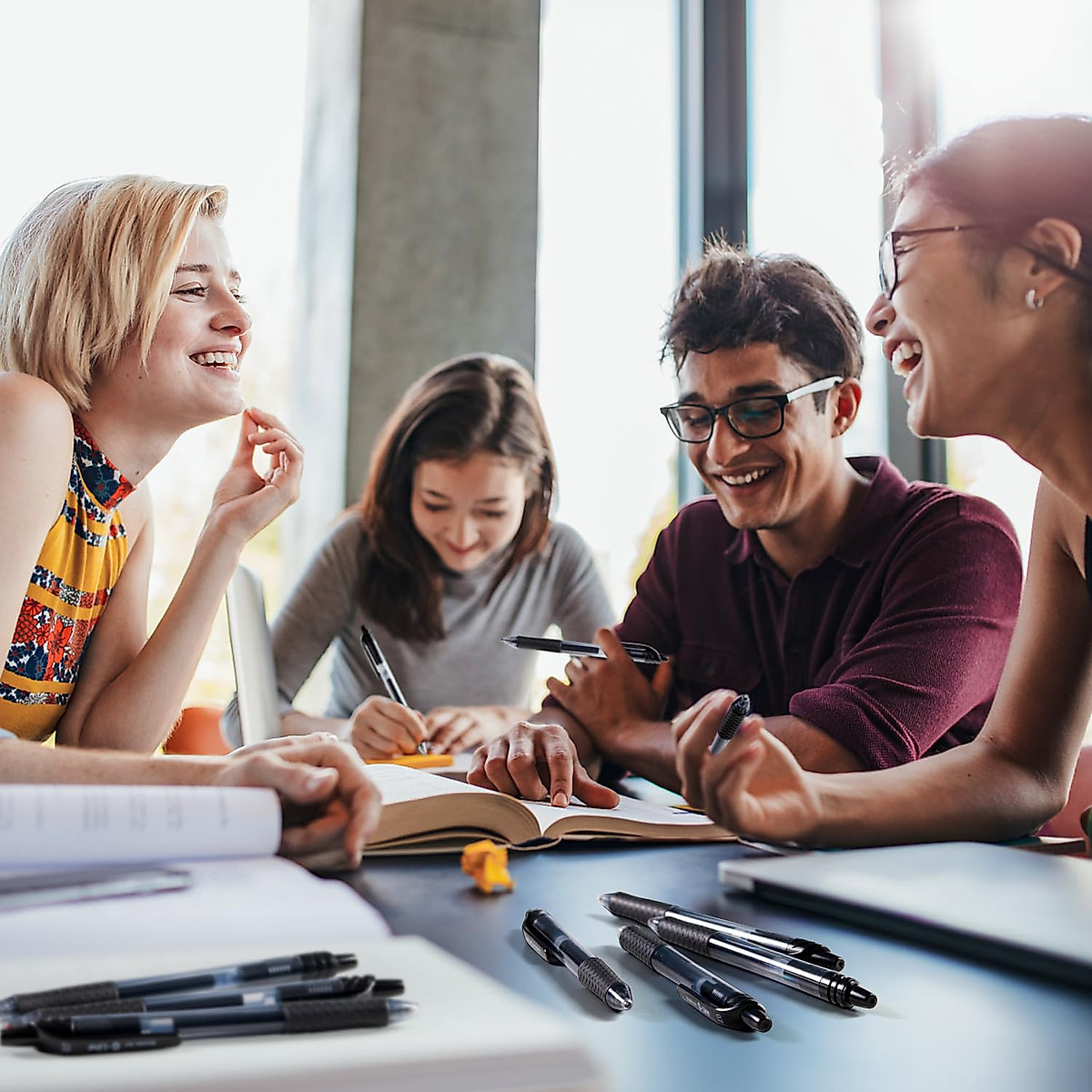 Black Gel Pens, 46 Pack(20 Gel Pens with 26 Refills) Lineon Retractable Medium Point Gel Pens Smooth Writing with Comfortable Grip for Office School