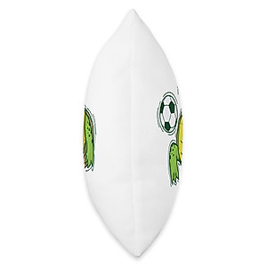 Turtle reptile dorsal carapace old Sauropsida Turtle Plays and Loves Football Throw Pillow, 18x18, Multicolor