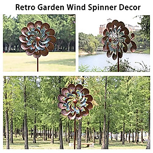 84 Inch Garden Metal Wind Spinner Gifts for Women Mom-Pinwheels Kinetic Art Windmill for Yard Lawn Patio& Garden Decor Outside