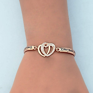 WUSUANED New Dauhter In Law Bracelet Marriage Made You Family Love Made You My Daughter Wedding Bracelet Daughter In Law Gift (New daughter in law bracelet rose gold)