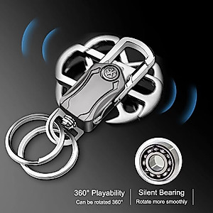LYASILGC KeyChain for Men, Bottle Opener Keyrings, Keychain Fidget Spinner Knife, Car Key Chains Men's Key Rings Phone Holder