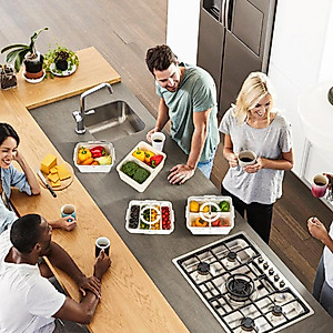 Dingerjar Airtight Fruit Storage Containers for Fridge with Lids & Handle, Refrigerator Organizer Bins, with 4 Removable Colanders, Food, Vegetable Fresh Produce Saver