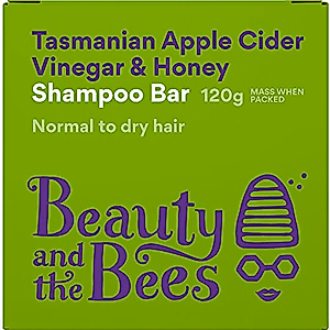 Beauty and the Bees Eco-Friendly Apple Cider Vinegar SHAMPOO BAR Hair Tonic Best For Oily Hair | ACV for Dandruff & Dry Itchy Scalp | Organic Ingredients - Sulfate & Paraben Free