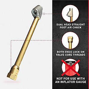 Milton Dual-Head Air Chuck, 1/4" FNPT, Tire Air Chuck for Tire Inflator Gauge and Air Compressor, S-690