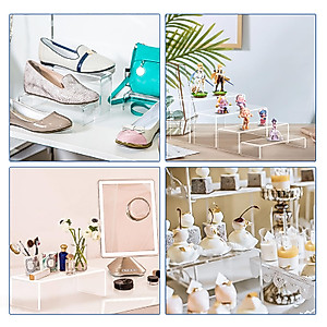 Aheroi Large Acrylic Risers, 8 Pcs 2 Set Acrylic Display Set Rectangular Stands Shelf Clear Display Risers for Decor, Cake and Funko Pop Shelves Retail Shoe Showcase(1-3-4-5IN)