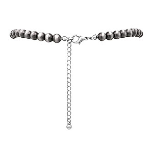 Rosemarie & Jubalee Women's Gorgeous Statement South Western Natural Semi Precious Howlite Squash Blossom Necklace Earrings Set, 27"-30" with 3" Extension (Turquoise Blue)