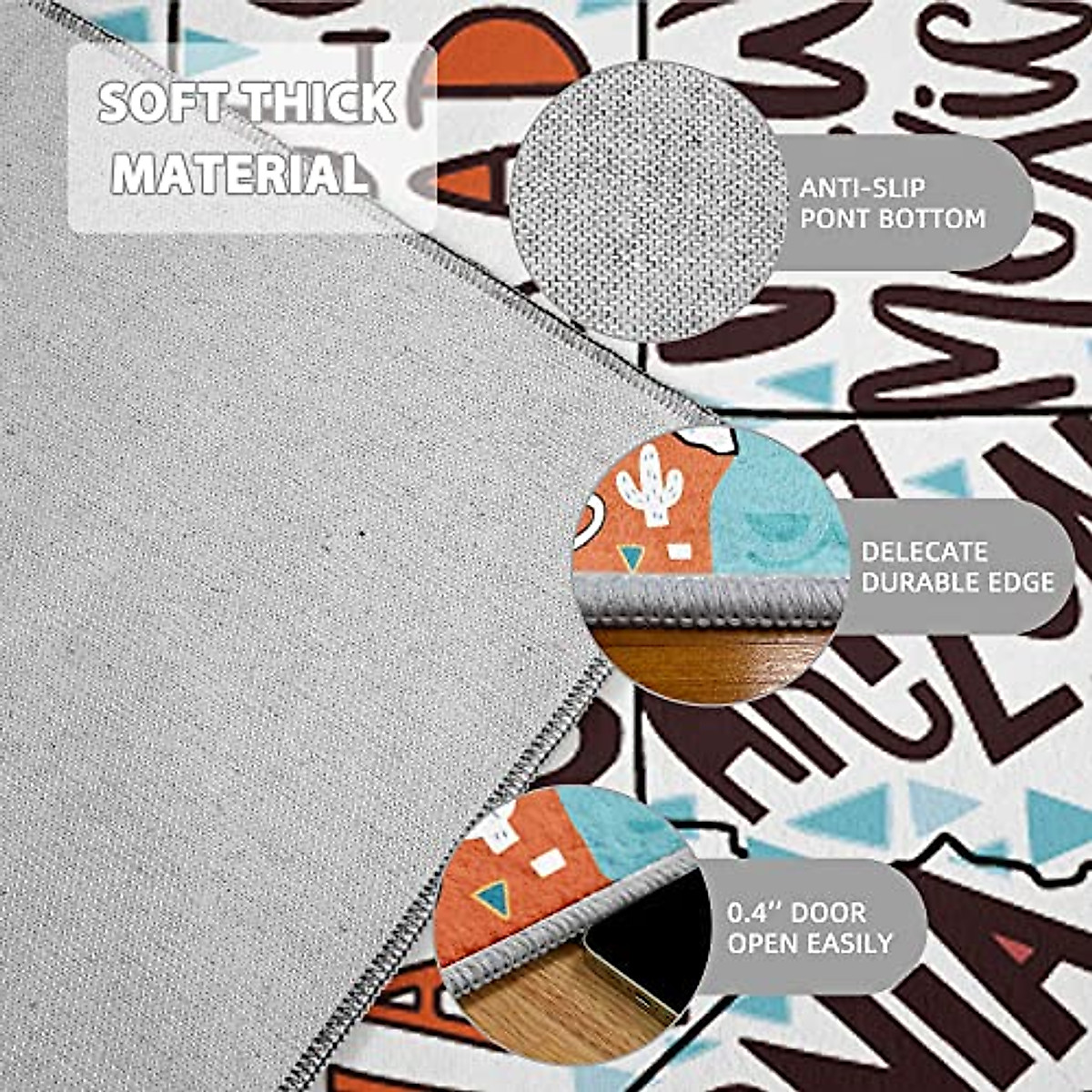 Kids Area Rugs 8'x10' The USA Map Mat for Living Room Bedroom, United States Map Educational Learning & Game Carpet Children Modern Indoor Playroom Rug