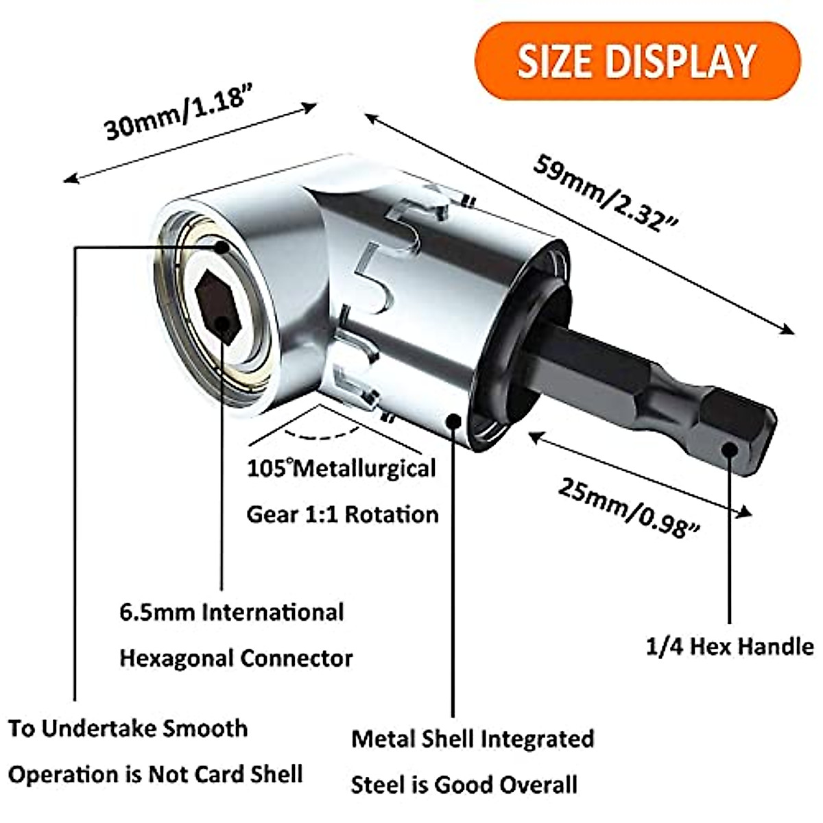 Flexible Drill Bit Extension Set 14 Pcs,Hex Shank Drill Bit Holder Extension Set 3 Pcs,90°105°Right Angle Drill Bit Attachment,1/4 3/8 1/2"Impact Driver Rotatable Socket Adapter & Screwdriver Bit Set