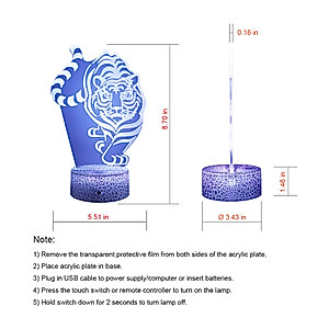 Hguangs Tiger Gifts Tiger Shape Lamp 16 Colors Desk Table Night Light for Kids Party Supplies Birthday Valentine's Day Christmas Lover Friends