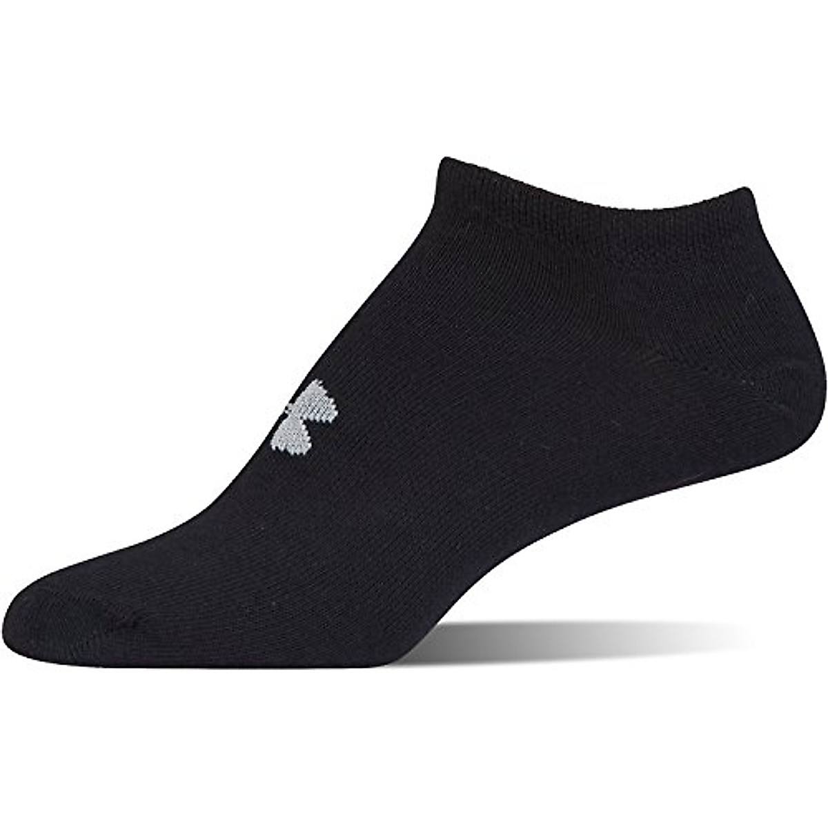 Under Armour Women's Essential Charged Cotton No Show Liner Socks (6 Pack), Black, Medium