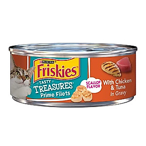 Friskies Canned Tasty Treasures Cat Food, Chicken & Tuna, 5.5 oz, 1 pack