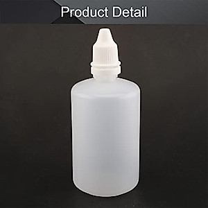 Othmro 3.3oz PE Lab Eye Plastic Dropper Bottles 3pcs, 100ml Squeezable Eye Liquid Dropper Thin Mouth Via of Liquid Sample Seal Storage Bottle with Childproof White Cap