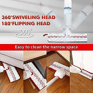Spray Mop for Floor Cleaning, Dust Wet Mops for Floor Cleaning with 2 Washable Double-Sided Microfiber Pads, 650ML Refillable Bottle, Dry Wet Floor Mop for Hardwood Laminate and More Floors