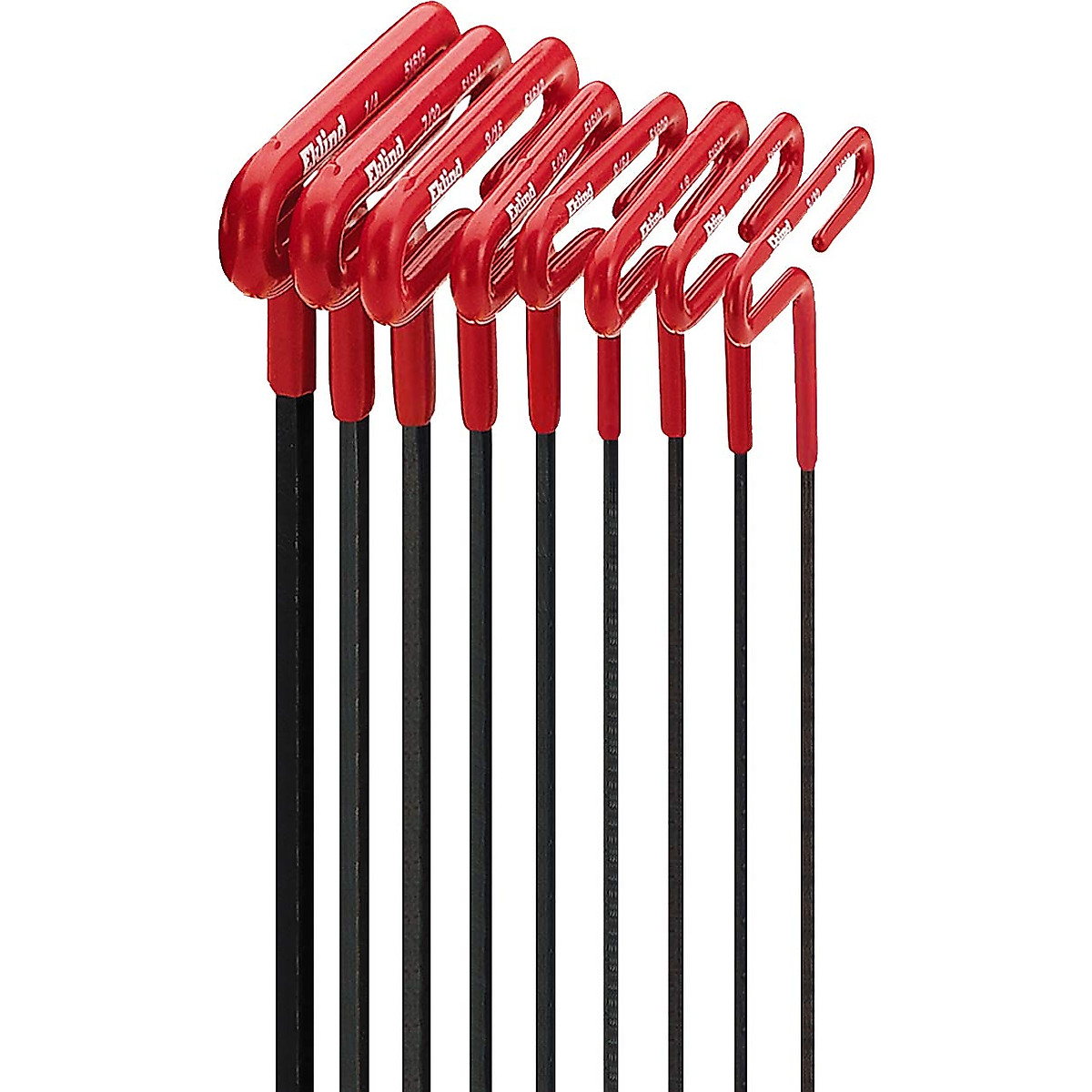 EKLIND 8pc Inch,Cush Grip Hex T-Key Set,9 inch arm