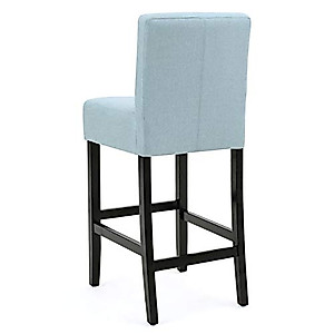 Christopher Knight Home Lopez Fabric Barstools, 2-Pcs Set, Light Blue