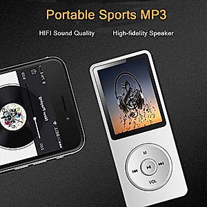 MP3 Player, Music Player with 16GB Micro SD Card, Build-in Speaker/Photo/Video Play/FM Radio/Voice Recorder/E-Book Reader, Supports up to 128GB