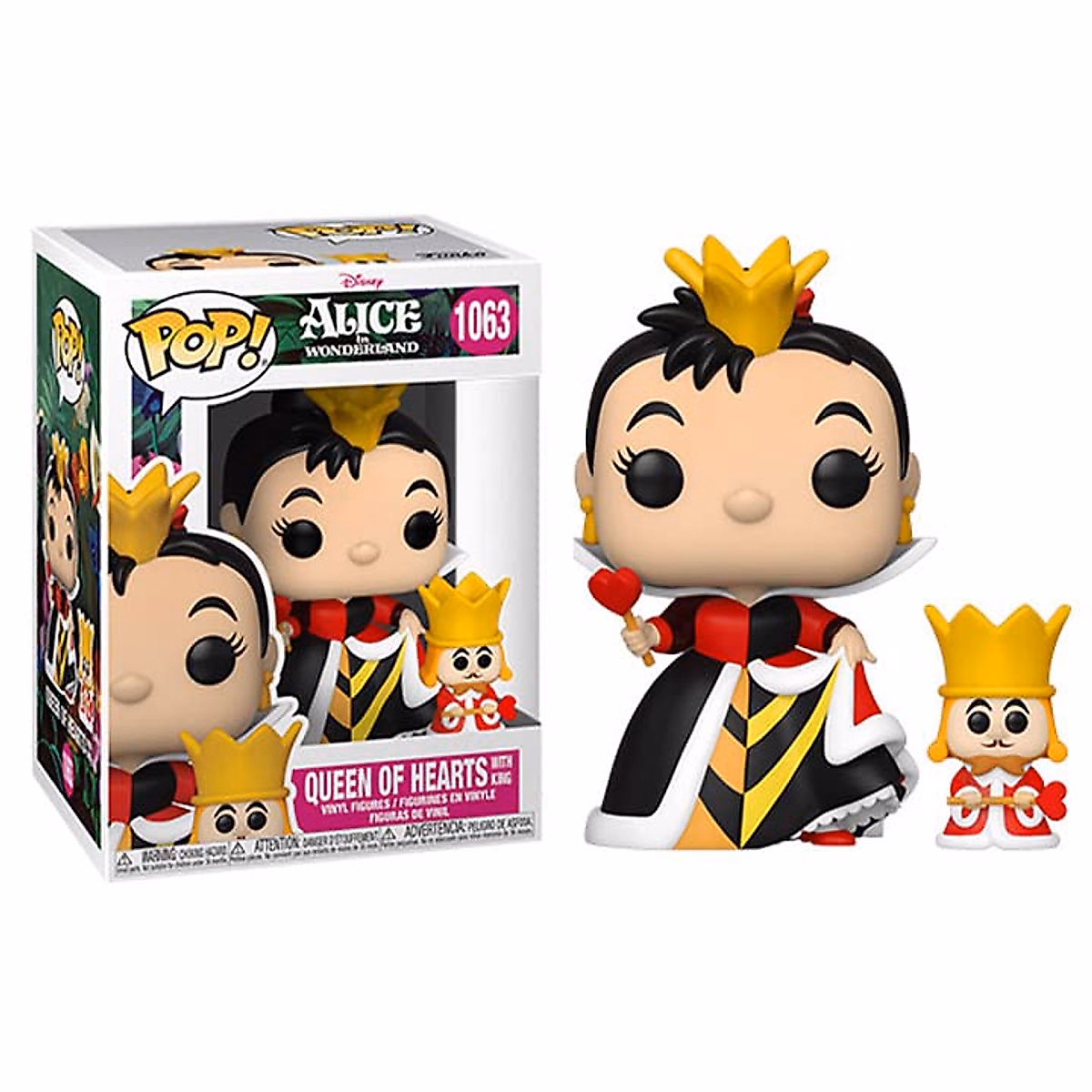 POP Disney: Alice in Wonderland 70th - Queen of Hearts with King Funko Vinyl Figure (Bundled with Compatible Box Protector Case)