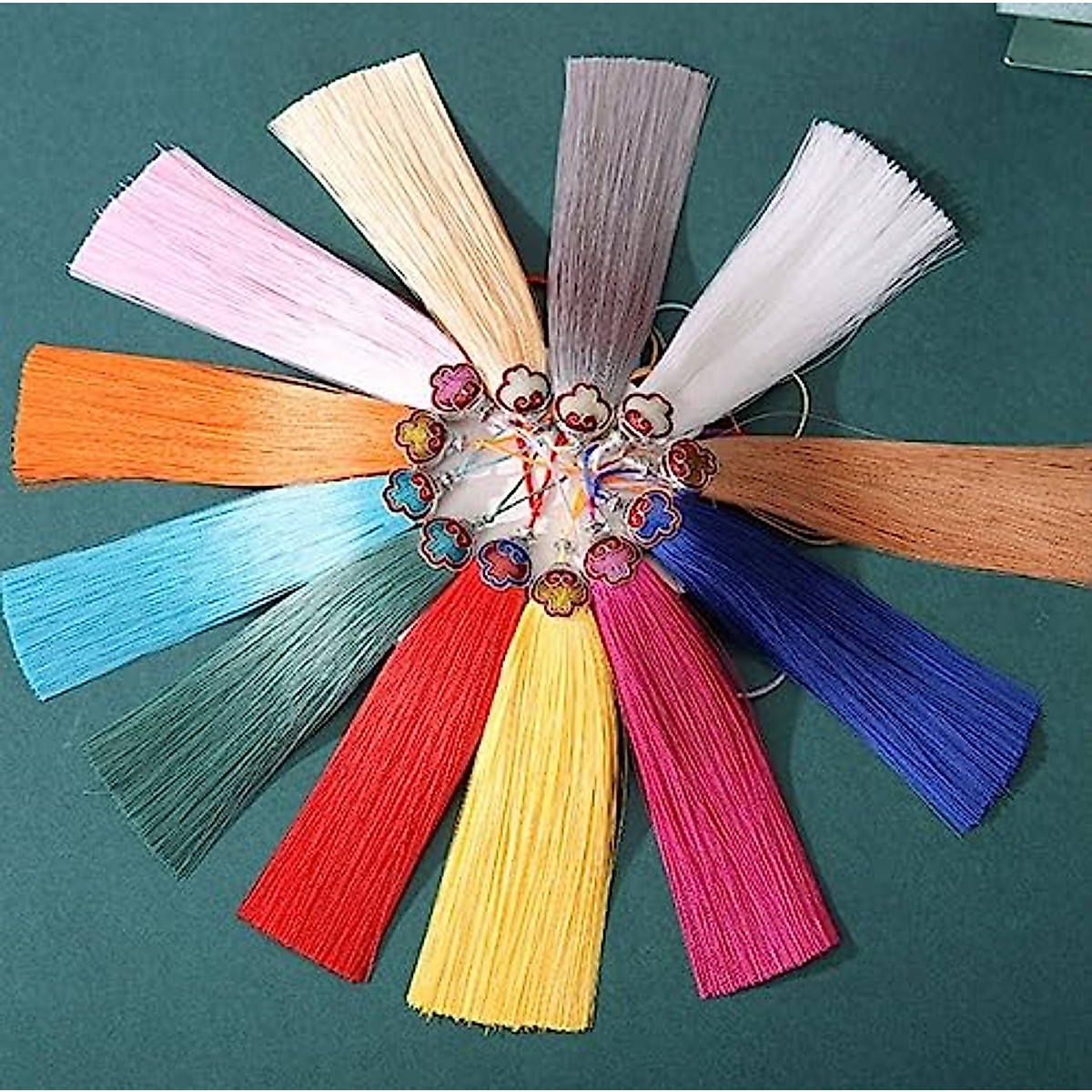 qbodp 20 Pieces Tassels Bulk,13cm Long Tassel Hanging Ornament,Handmade Craft Tassels for Bookmarks,Keychain,Gift Tag,Crafts and Jewelry Making,Yellow