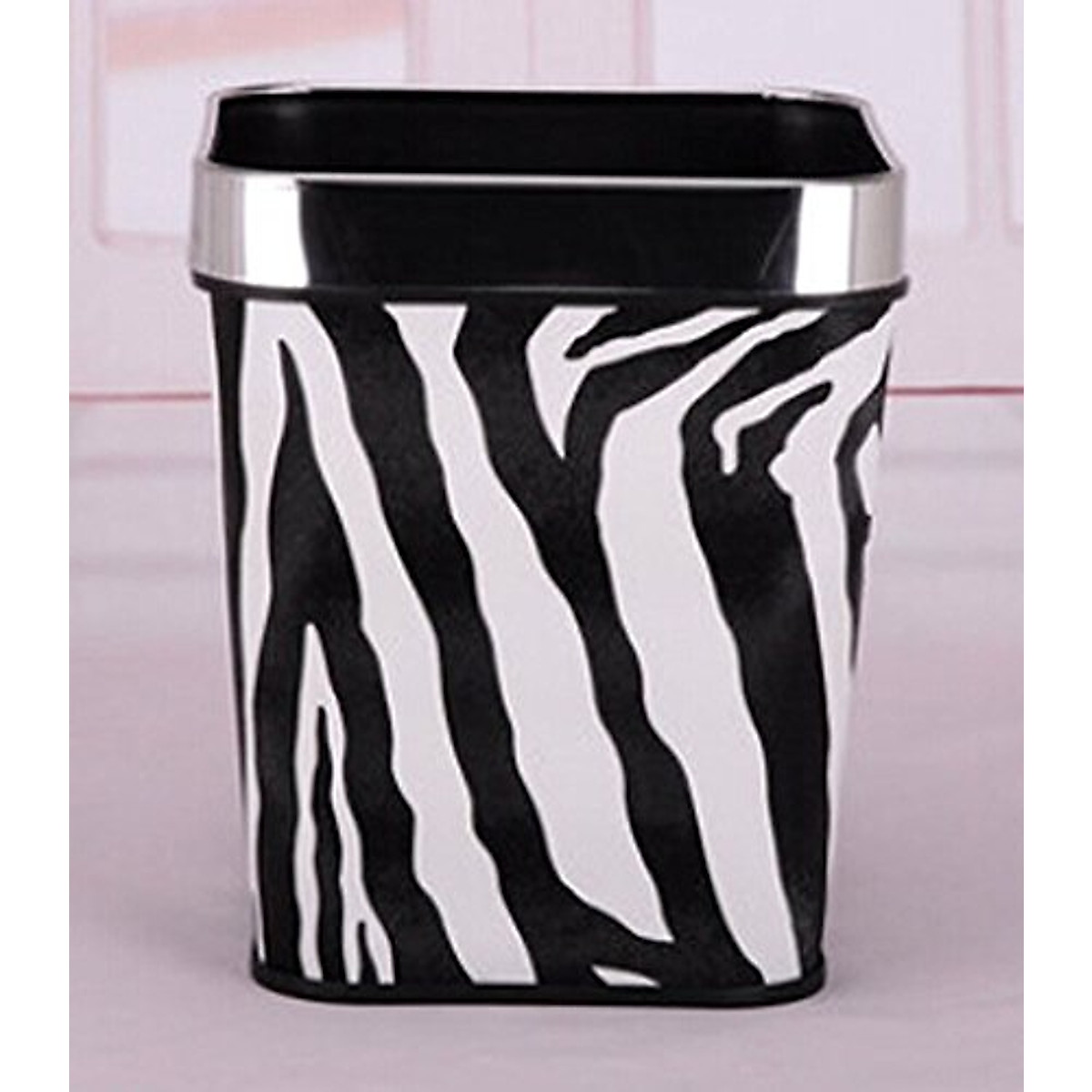 European Fashion Without Cover Trash Bins Kitchen Bathroom Square Trash Can (Zebra, Small)