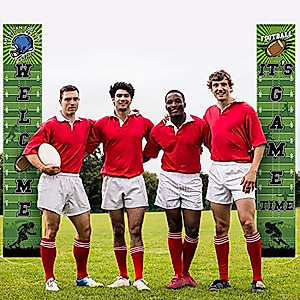 Football Party Banner Welcome Porch Sign for Football Theme Festival Birthday Baby Shower Decoration
