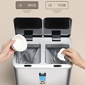 DOUBA Intelligent Kitchen Trash Can Recycle Bin Double Large Dry and Wet Separation Trash Can Automatic Kitchen Storage