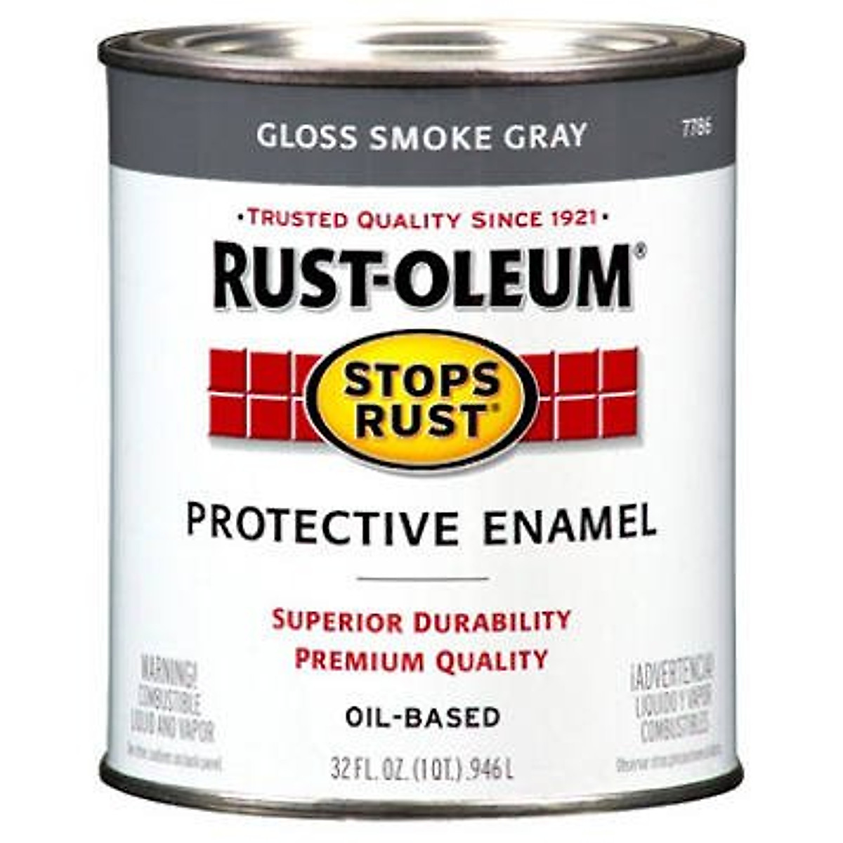 Rustoleum Stops Rust 7786-502 1 Quart Smoke Gray Protective Enamel Oil Base Paint2