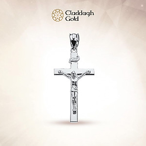 Religious Jewelry .925 Sterling Silver 1-1/4” INRI Crucifix Cross Pendant Charm