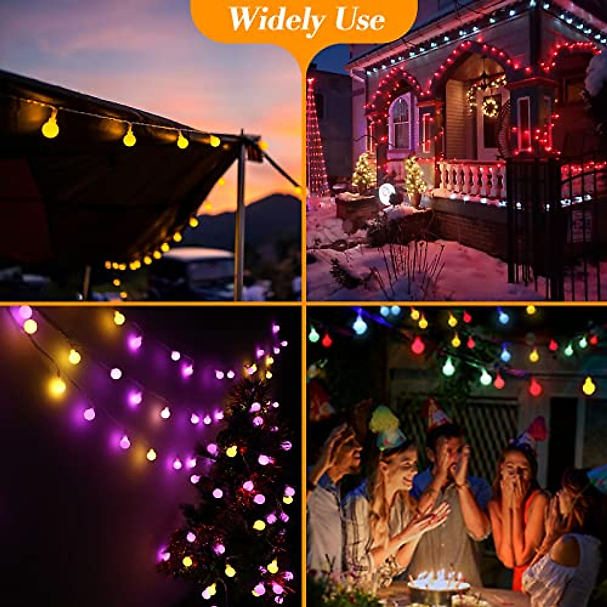 ALOVECO LED String Lights 16ft 50 LED Battery Operated String Lights Color Changing with Remote Waterproof Globe Starry Fairy Lights for Outdoor Indoor Bedroom Garden Christmas Halloween Party(RGB)