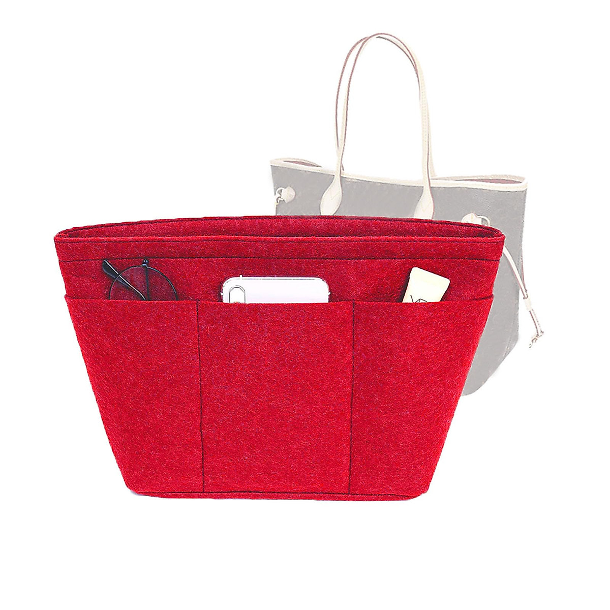 Lckaey purse insert organizer insert for tote mm organizer 1075Claret-M