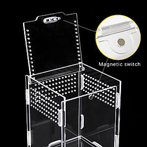 TREELF Micro Habitat Terrarium Kit (4pc Set) - Acrylic Reptile & Spider Enclosure (4.7 * 4.7 * 8 Inches)