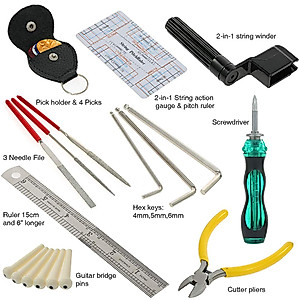 Guitar Repairing Tool Kit 26Pcs with Carry Bag for Guitar Ukulele Bass Mandolin Banjo