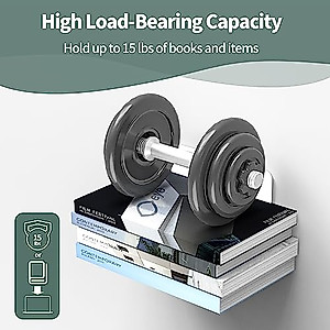 Mefirt Floating Shelves, 3+2 Tier Bathroom Shelves with Paper Towel Holder & Floating Book Shelves, Invisible Bookshelves for Wall