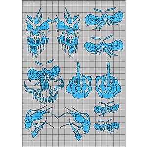 SKL2031P Ghost Skull Vinyl Paint Mask/Stencil Kit for R/C, RC, Radio Controlled Vehicle Body
