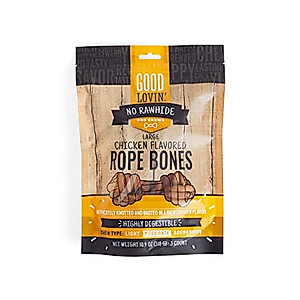 Good Lovin' Chicken-Flavored Rope Bones No-Rawhide Dog Chews, Large, 10.9 oz, Count of 3