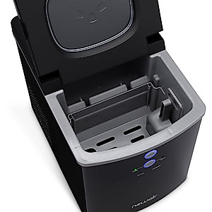 NewAir Black Portable Ice Maker | First Batch In Under 10 Minutes And 33 lb Daily | 2 Ice Size Bullets Daily, Perfect Machine For Kitchen Countertops, and RV NIM033BK00