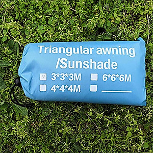 JYCAR Triangle Awning Shelter, Waterproof Sun Shade Sail Canopy, Durable Polyester Garden Shading Net with 3pcs 6.5FT Ropes, for Outdoor Patio Garden (Pink, 9.8 x 9.8 x 9.8 ft)