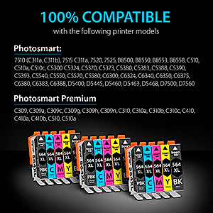 Smart Ink Compatible Ink Cartridge Replacement for HP 564 XL 564XL High Yield 15 Combo Pack (3 Black, 3PBK & 3 C/M/Y) for Photosmart 6525 6520 7520 5520 7510 5510 7525 DeskJet 3520 3522 OfficeJet 4620