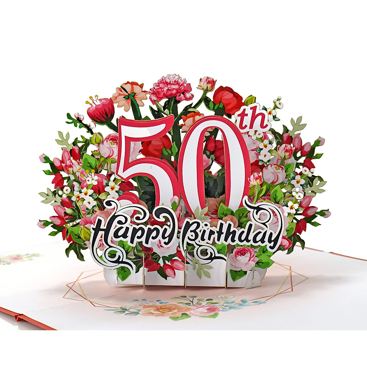 CUTPOPUP Birthday Card Pop Up, Mother's Day, 3D Greeting Card (50th Happy Birthday)