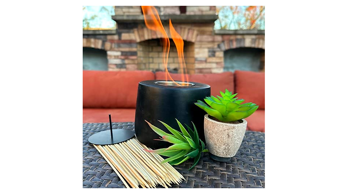 Denali Firebowls Tabletop Firepit for S'mores & Plants | Midnight Black