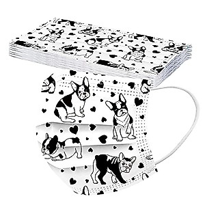 50PCS Colorful Cat Paws Disposable Printed Face_Masks for Adult,3-Ply Protective,Cute Animal Cat Dog Pet Footprint (Large, Dog Paw #1)