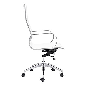 Zuo Glider Hi Back Office Chair, White