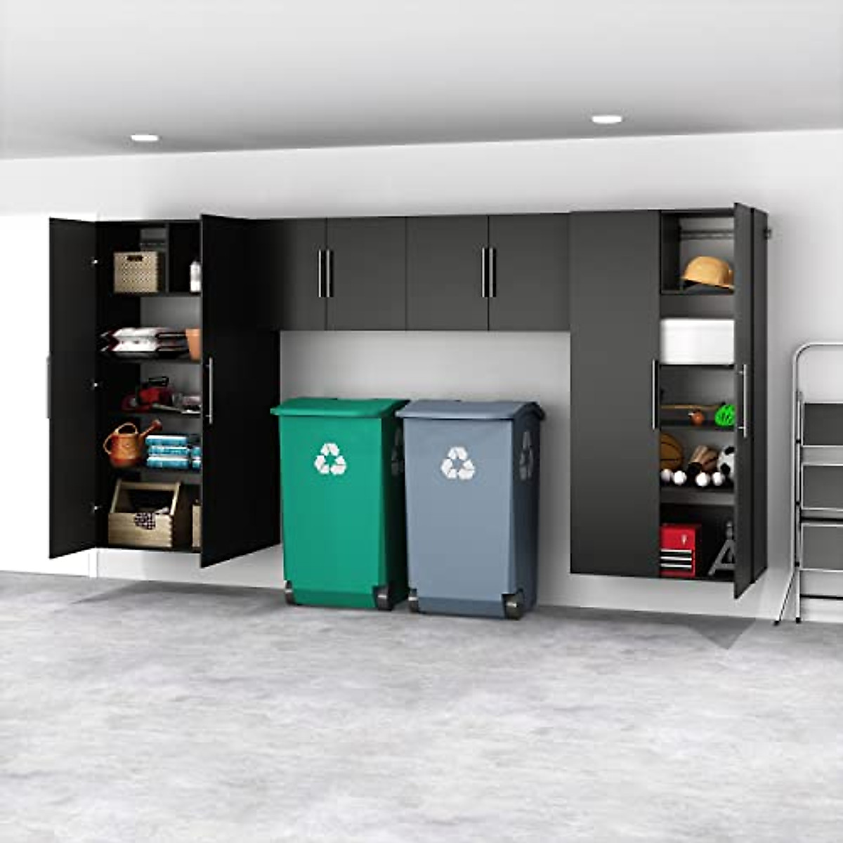 Prepac HangUps Upper Storage Cabinet - Elegant and Spacious Wall Cabinets to Maximize Your Storage, 36" Size, Classic Black Finish