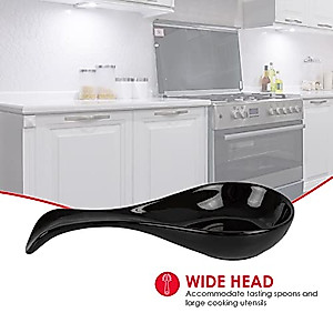 Home Basics Spoon Rest, 10.50" x 4.37" x 1.50", Black